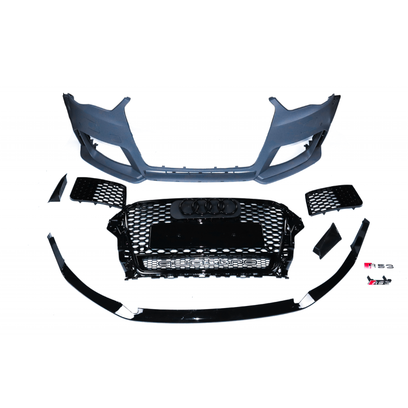 Audi A3 13-16 4D Sedan RS-Style Front Bumper W/Grille - Coated