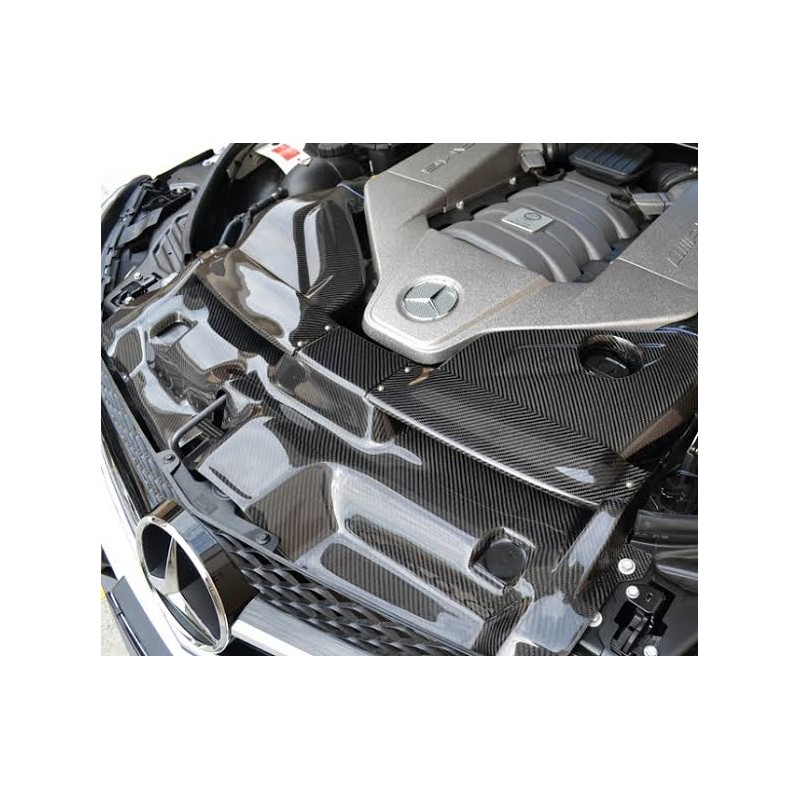 Mercedes W204 C63 Carbon Fiber Intake Covers - Coated